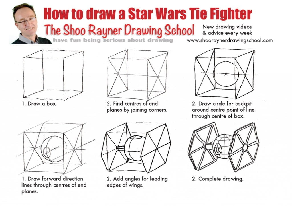 How to draw a Star Wars Tie Fighter – Shoo Rayner