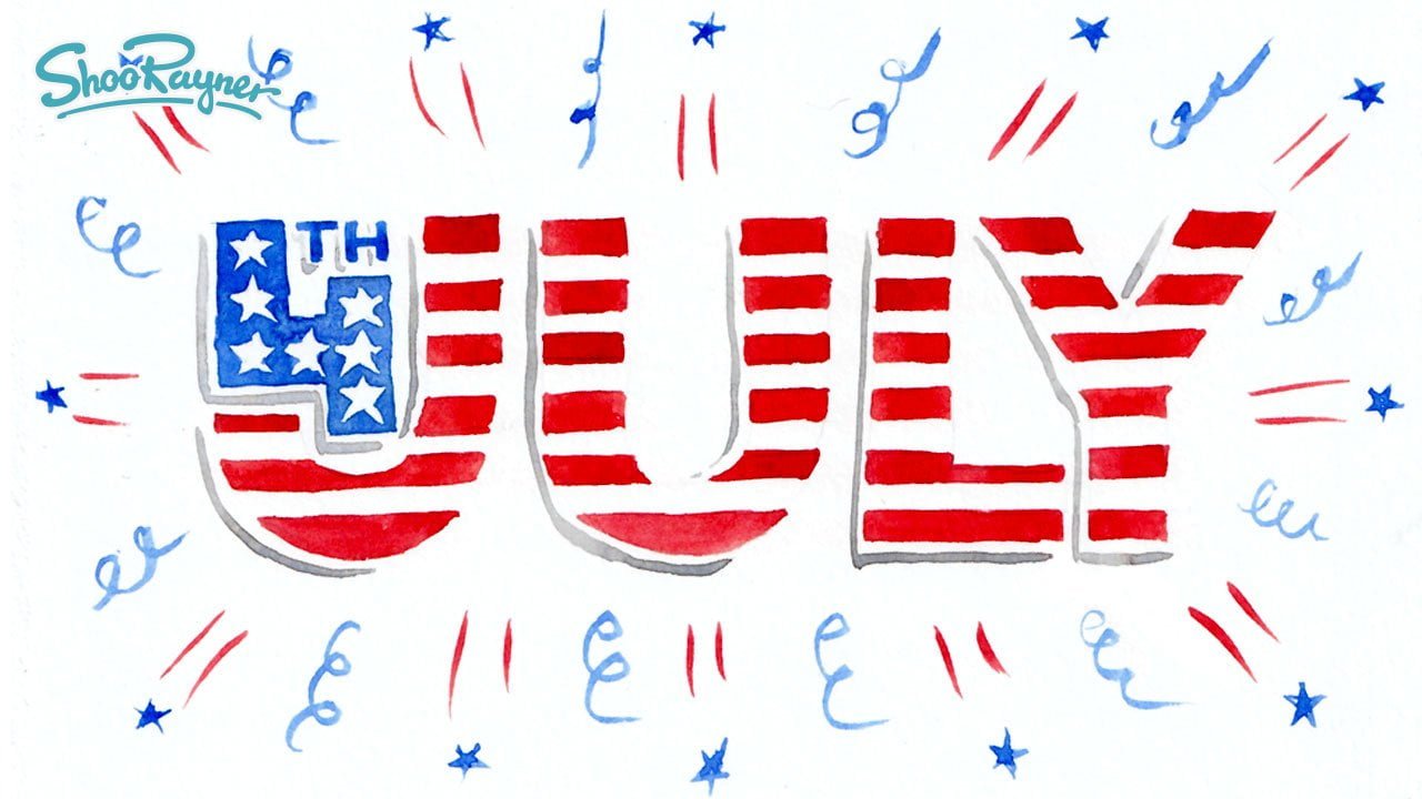 How to Draw and Watercolor the 4th of July – Step by step – Shoo Rayner