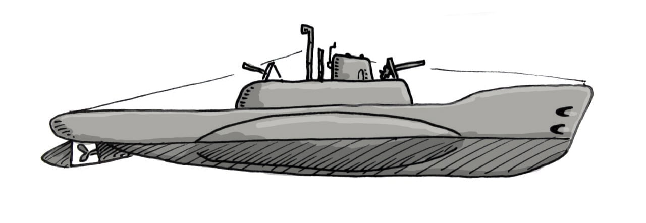 How to draw a WW2 Submarine Real Easy – Shoo Rayner