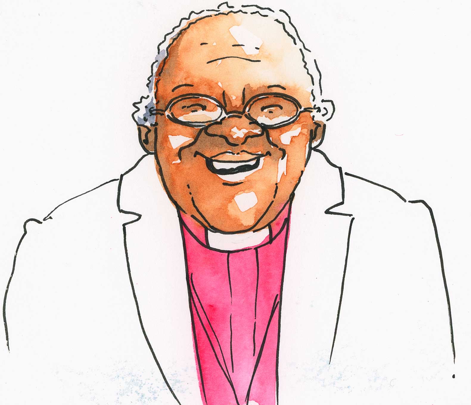 How to draw Archbishop Desmond Tutu – Shoo Rayner
