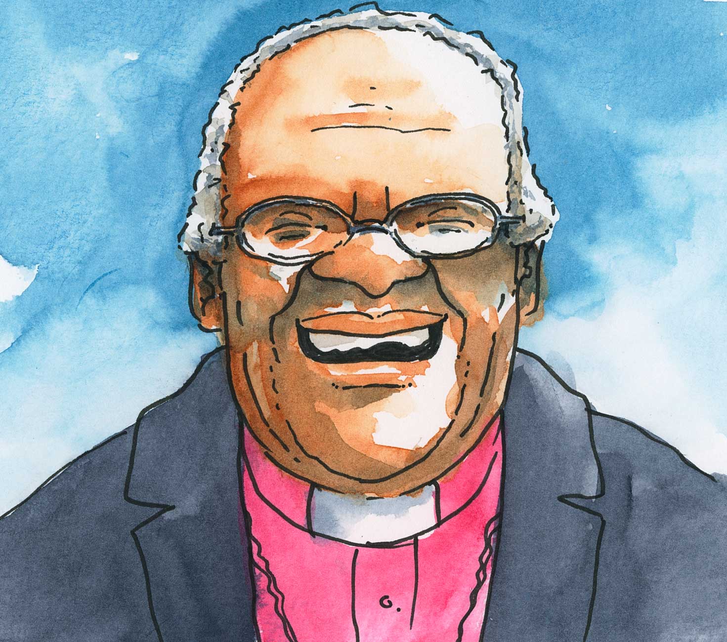 How to draw Archbishop Desmond Tutu – Shoo Rayner