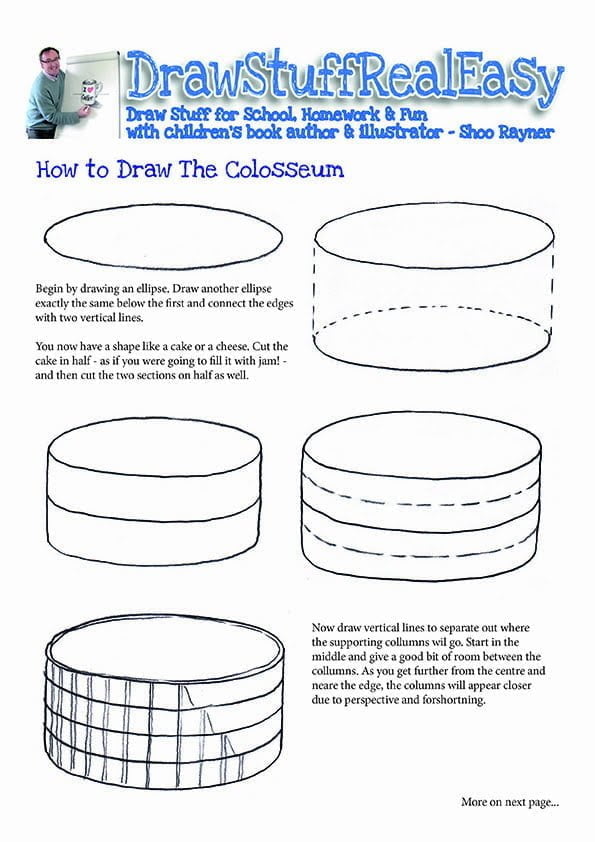 How to draw the Colosseum Real Easy – Step by Step with Easy – Spoken ...